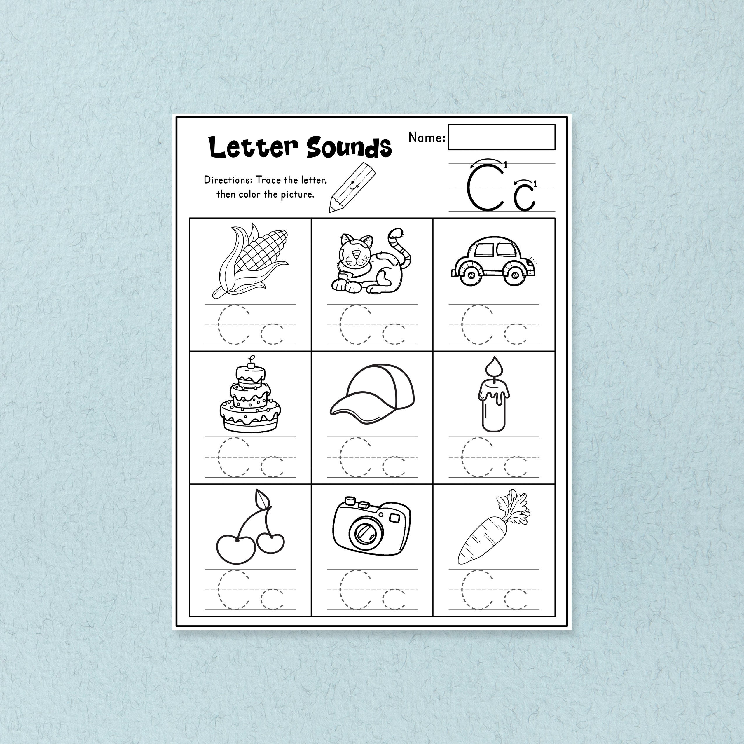 Letter Sound Coloring Pages, 26 Printable Pages, Alphabet Worksheet ...