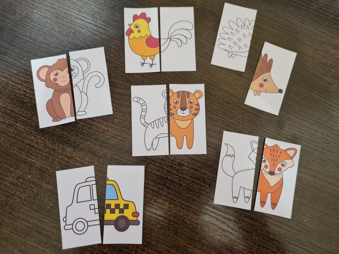 Find the Other Half, 42 Cards, Preschool Cards Game, Preschool ...