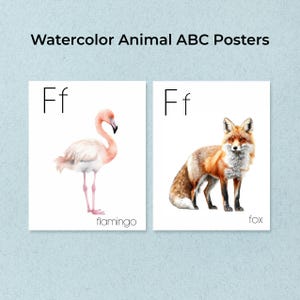 Watercolor Animal Alphabet Posters: Classroom ABC Printables (digital ...