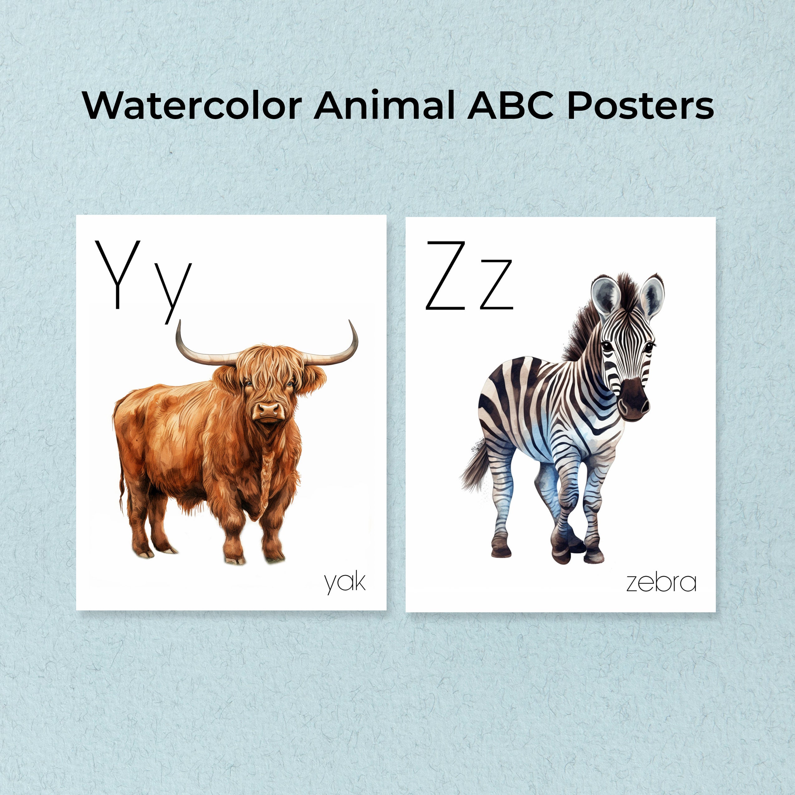 Animal Alphabet Posters, Large Format for Classroom, Animals of the ...