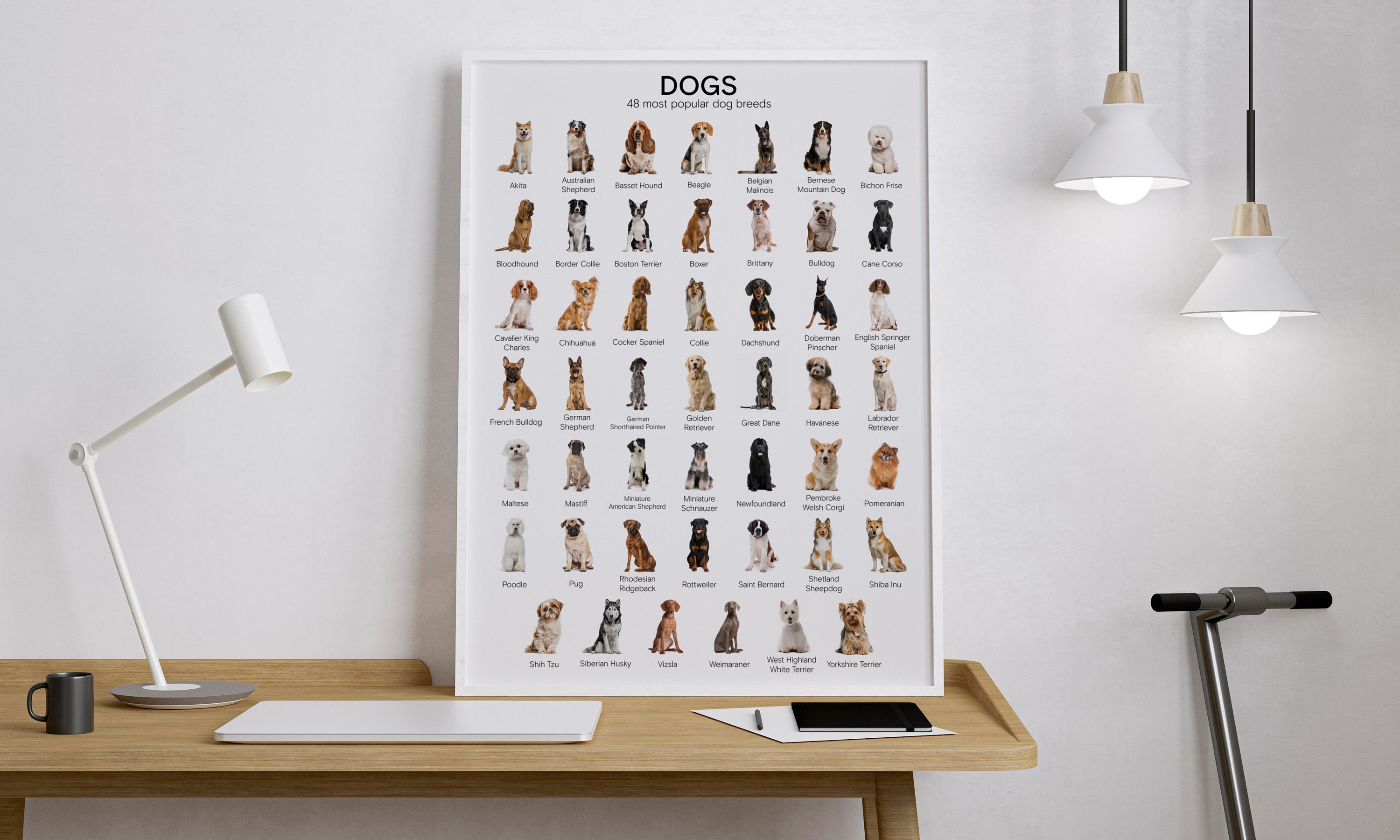 48 Most Popular Dog Breeds Poster, Educational Material, Printable, PDF ...