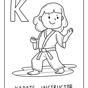 Professions Alphabet Coloring Pages, Community Helpers Coloring Book ...