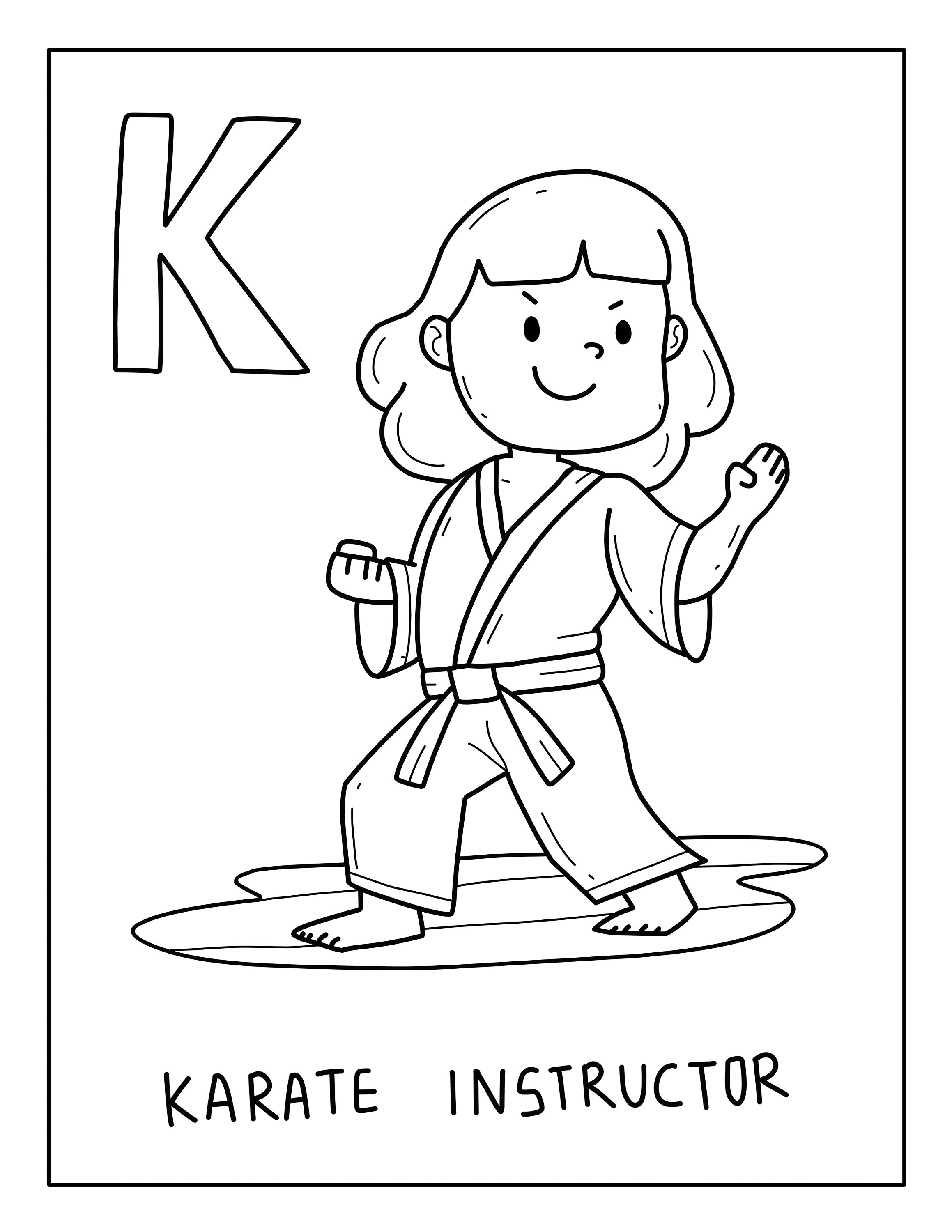 Professions Alphabet Coloring Pages, Community Helpers Coloring Book ...