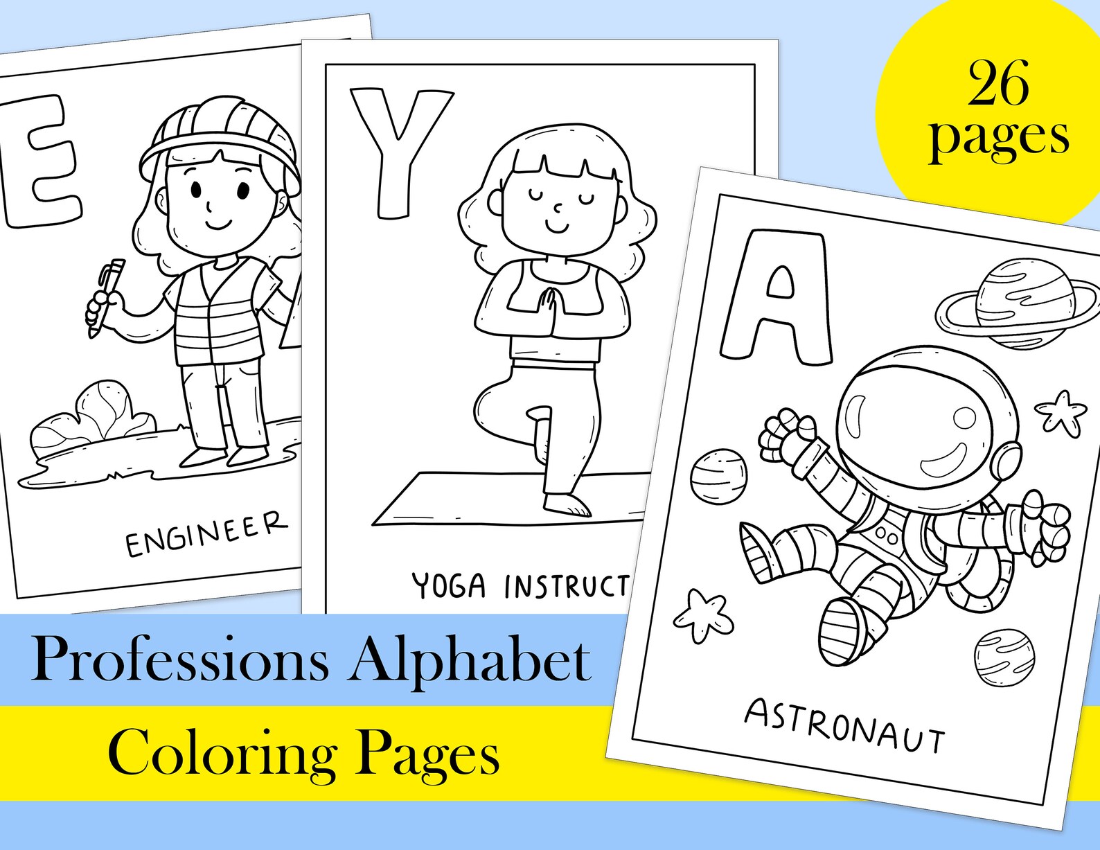 Professions Alphabet Coloring Pages, Community Helpers Coloring Book ...