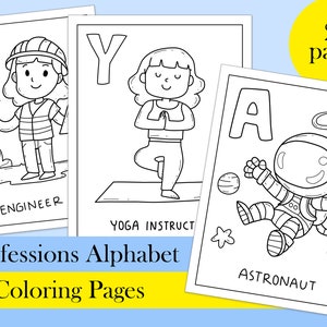 Professions Alphabet Coloring Pages, Community Helpers Coloring Book ...