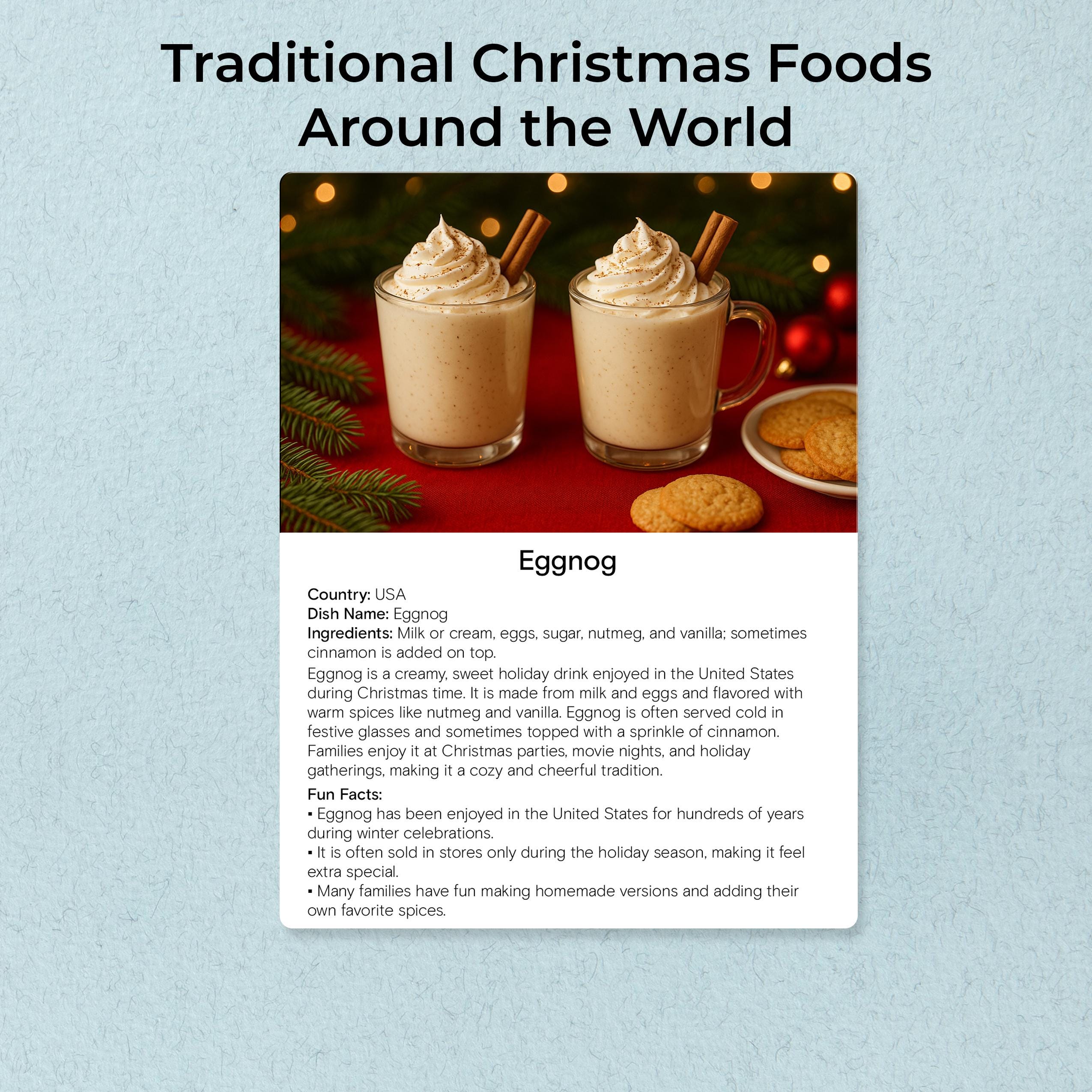 Christmas Foods Around the World Montessori Cards (PDF) - Etsy