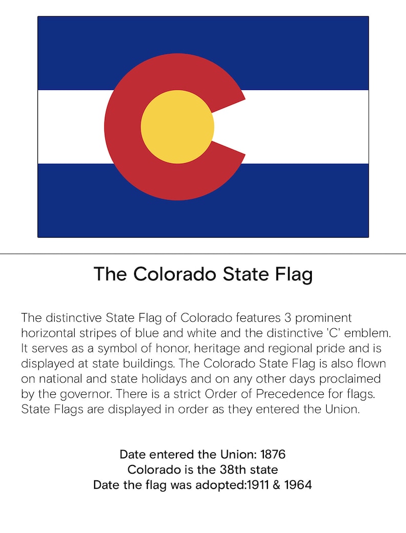 US State Flags Montessori Cards: Facts & Picture (PDF) - Etsy