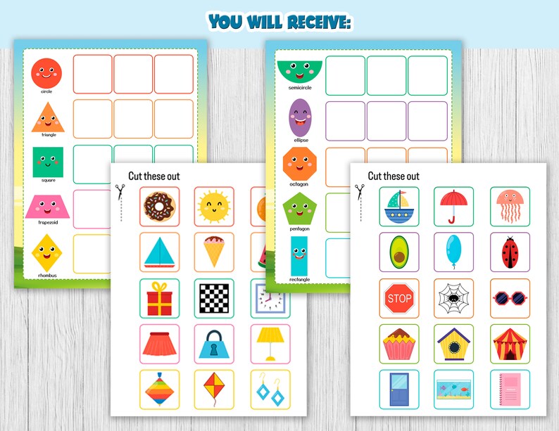 Shape Matching Activity, Shapes Pictures Sorting Activity Printable ...