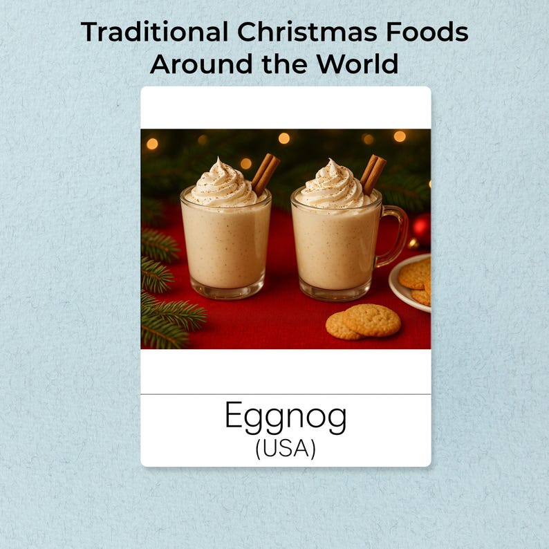 Christmas Foods Around the World Montessori Cards (PDF) - Etsy