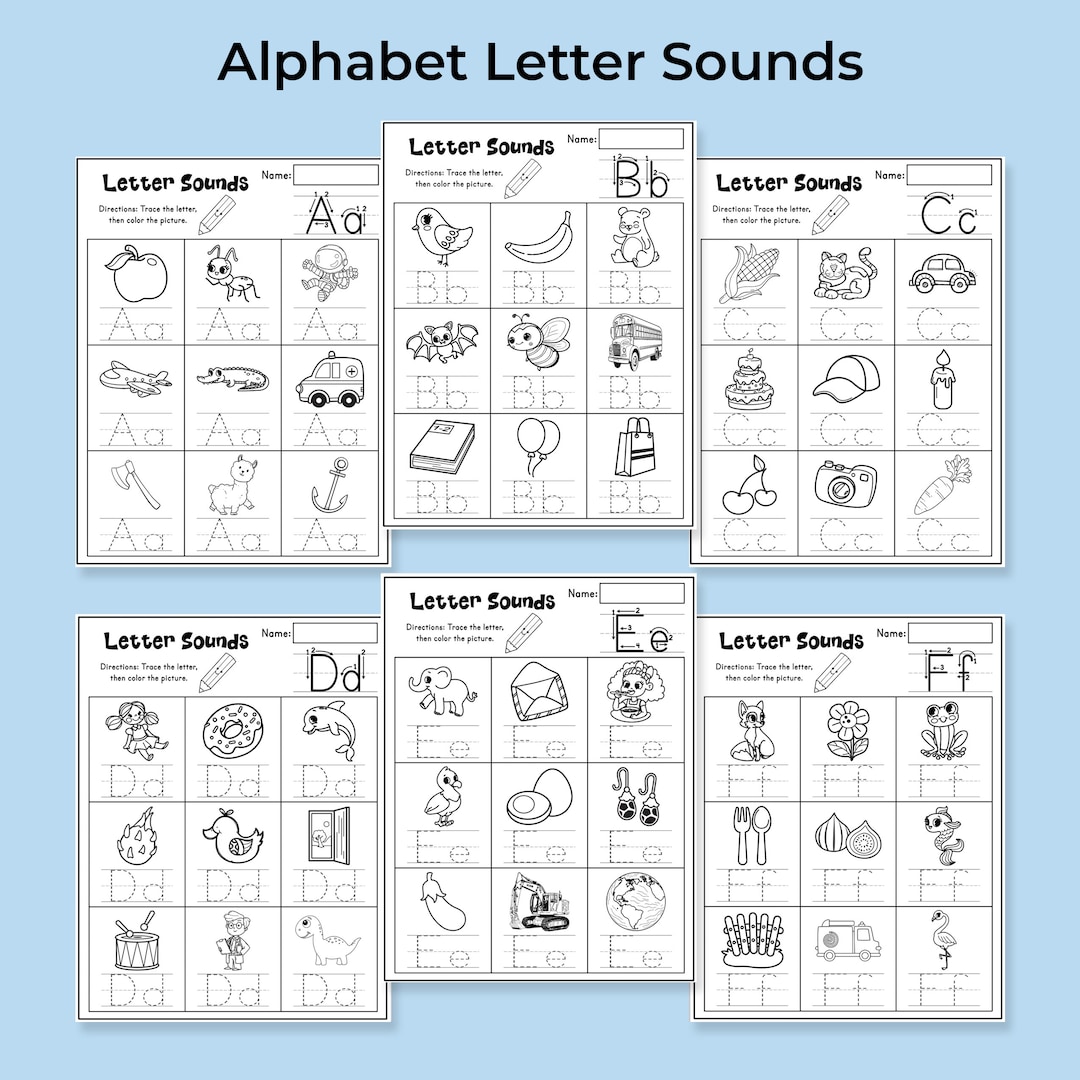 Letter Sound Coloring Pages, 26 Printable Pages, Alphabet Worksheet, Alphabet Tracing, PDF - Etsy