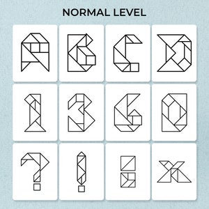 Tangram Alphabet & Numbers: Montessori Puzzle Cards (PDF) - Etsy