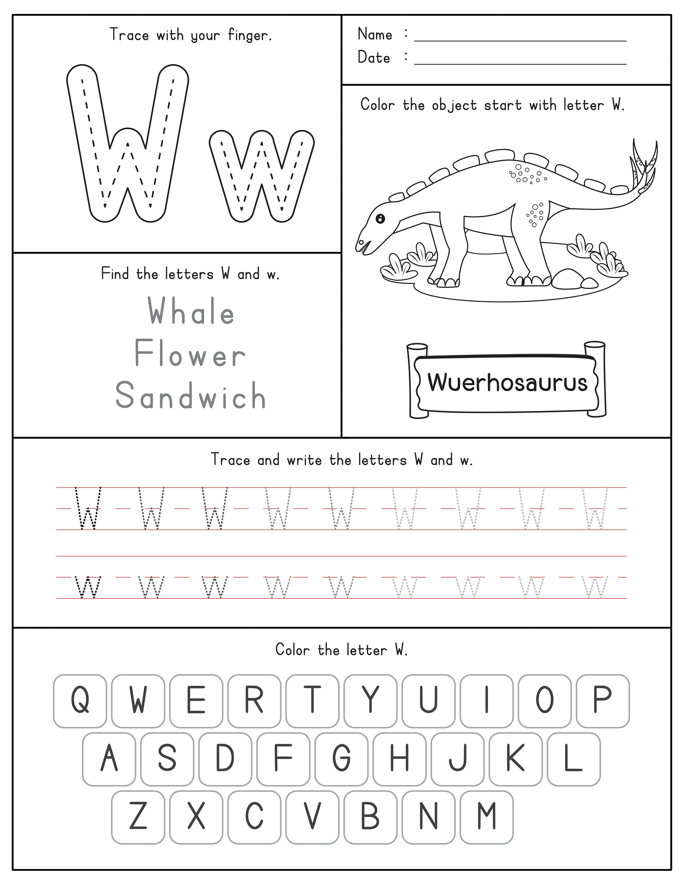 Dino Alphabet, DINOSAUR Worksheets, Trace and Color, Trace Alphabet ...