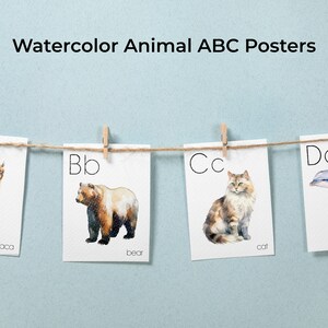 Watercolor Animal Alphabet Posters: Classroom ABC Printables (digital ...