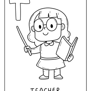 Professions Alphabet Coloring Pages, Community Helpers Coloring Book ...