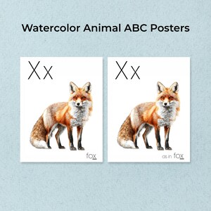 Watercolor Animal Alphabet Posters: Classroom ABC Printables (digital ...