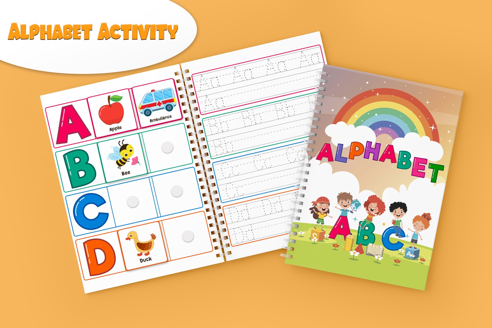 Alphabet Busy Book, Beginning Sounds Picture Matching Worksheet ...