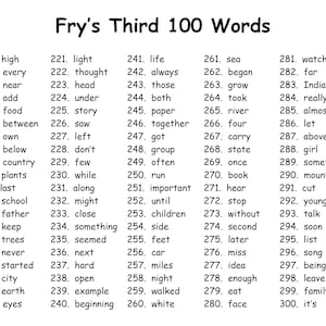 500 Fry Sight Word Flashcards - Etsy