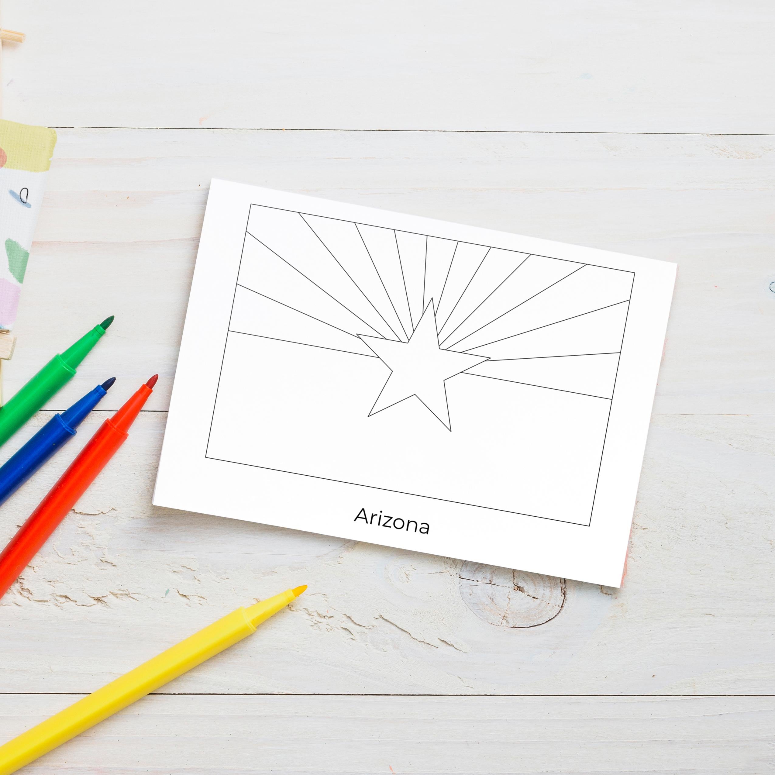 USA State Flags Blackline Masters: Montessori Geography Cards (PDF) - Etsy