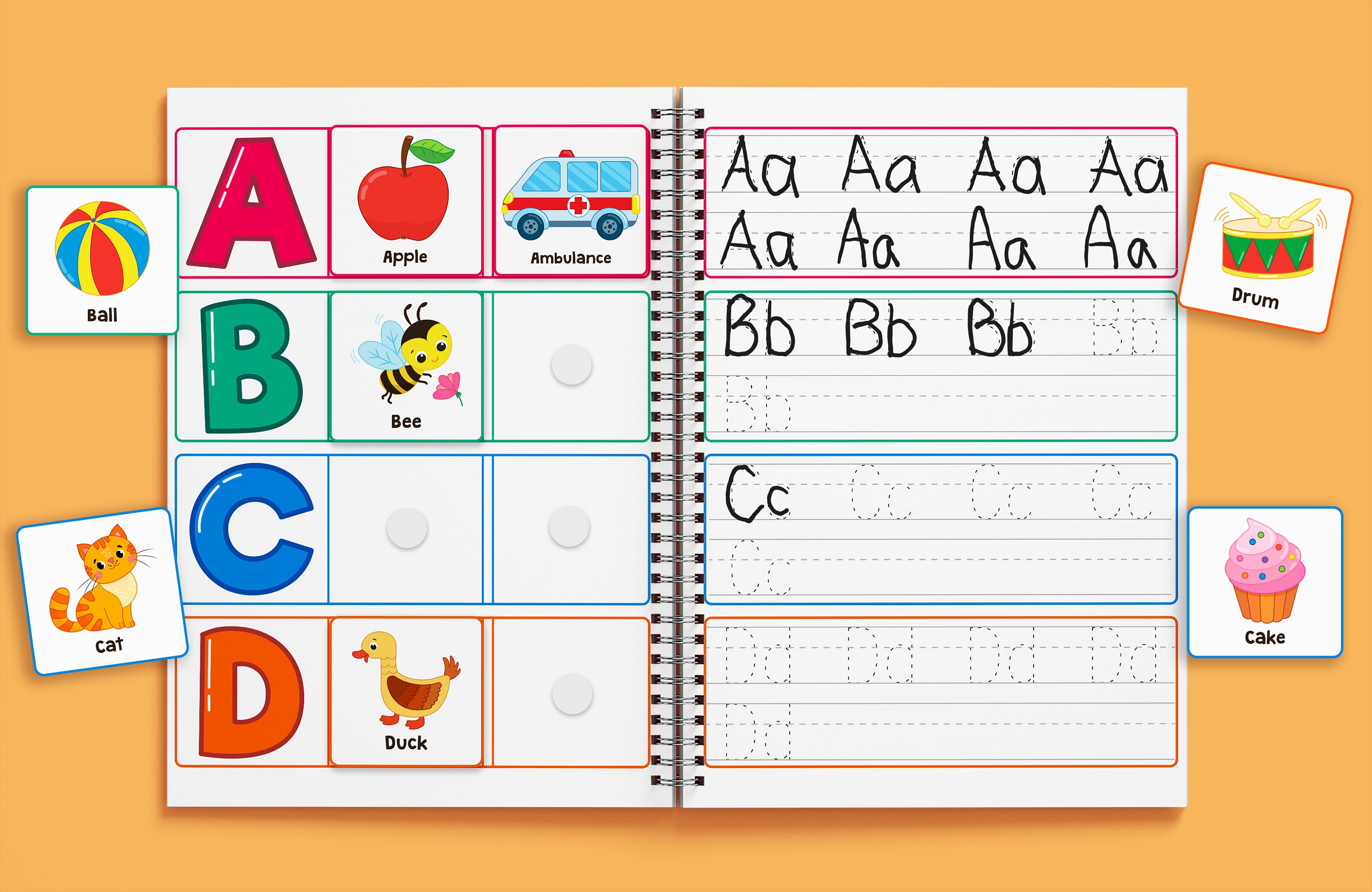 Alphabet Busy Book, Beginning Sounds Picture Matching Worksheet ...