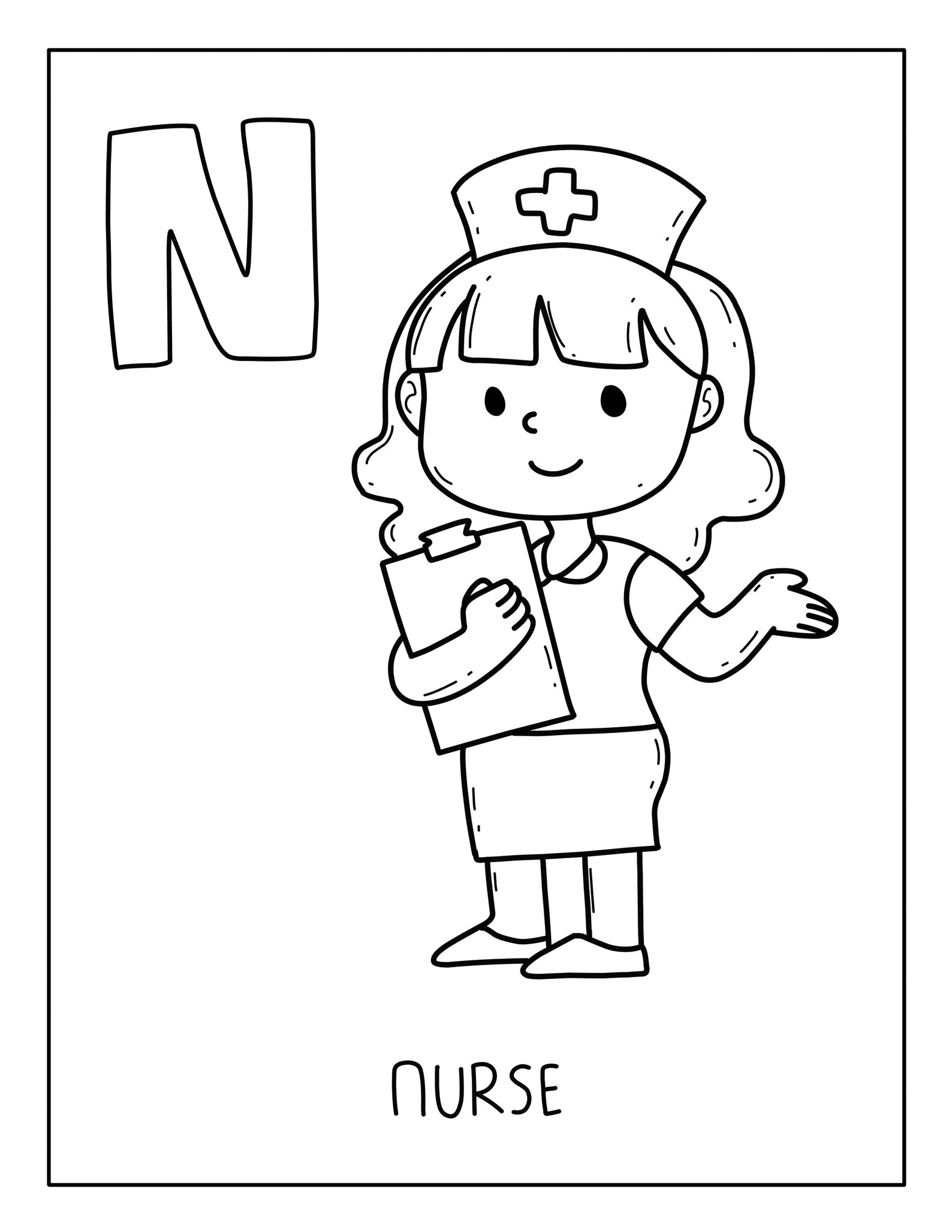 Professions Alphabet Coloring Pages, Community Helpers Coloring Book ...