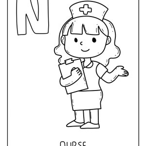 Professions Alphabet Coloring Pages, Community Helpers Coloring Book ...