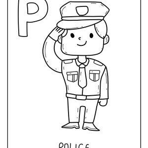Professions Alphabet Coloring Pages, Community Helpers Coloring Book ...