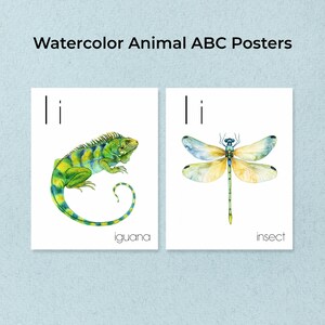 Watercolor Animal Alphabet Posters: Classroom ABC Printables (digital ...