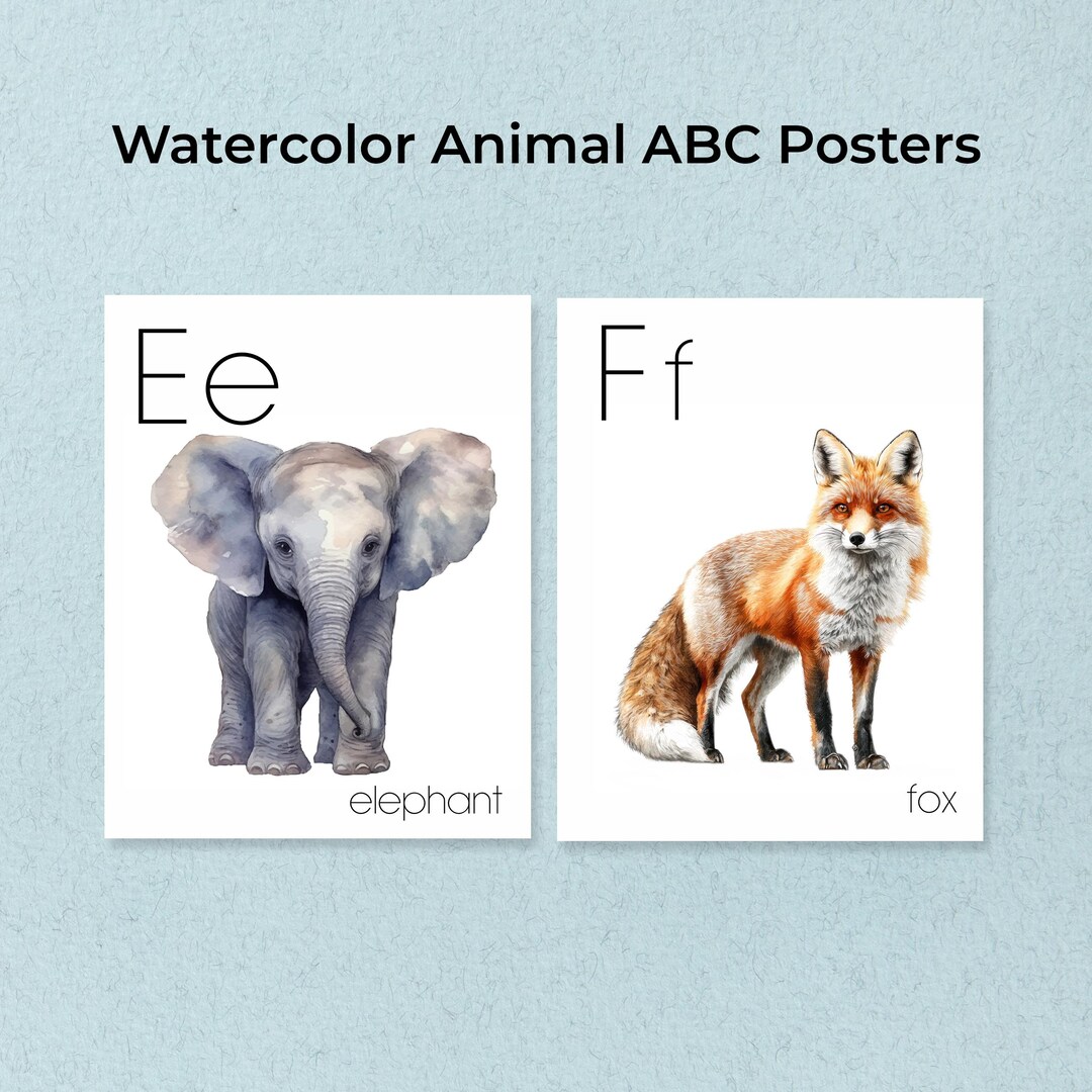 Watercolor Animal Alphabet Posters: Classroom ABC Printables (digital ...