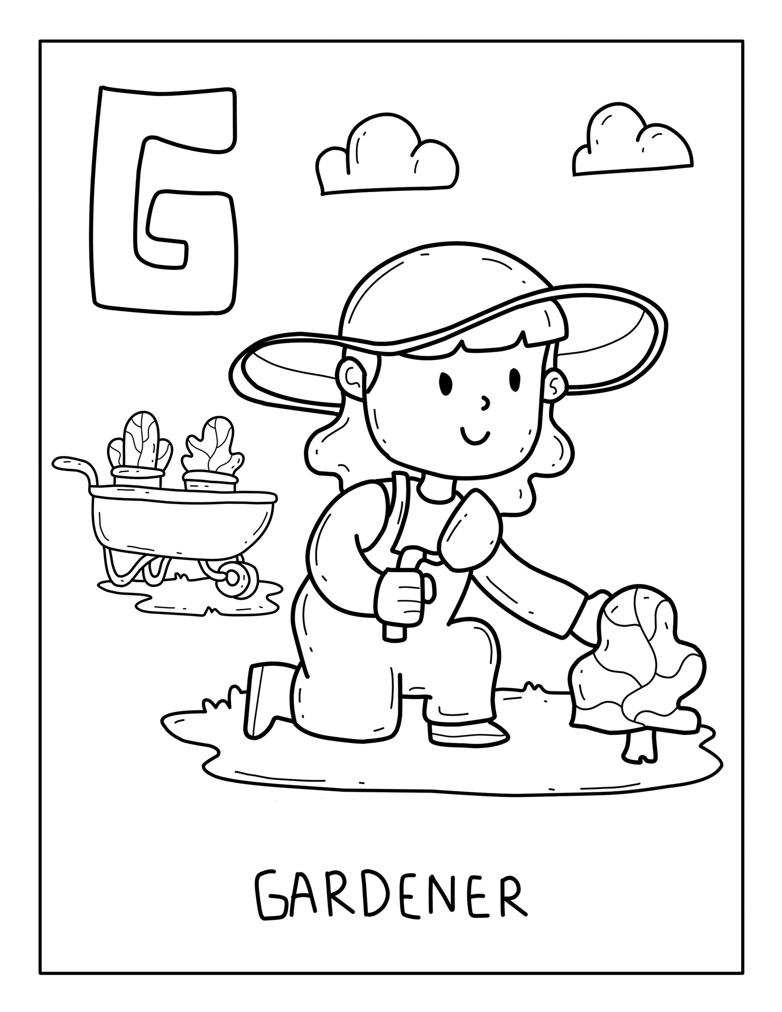 Professions Alphabet Coloring Pages, Community Helpers Coloring Book ...