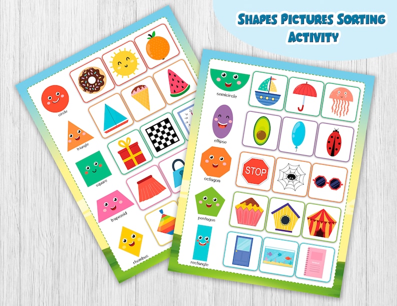 Shape Matching Activity, Shapes Pictures Sorting Activity Printable ...