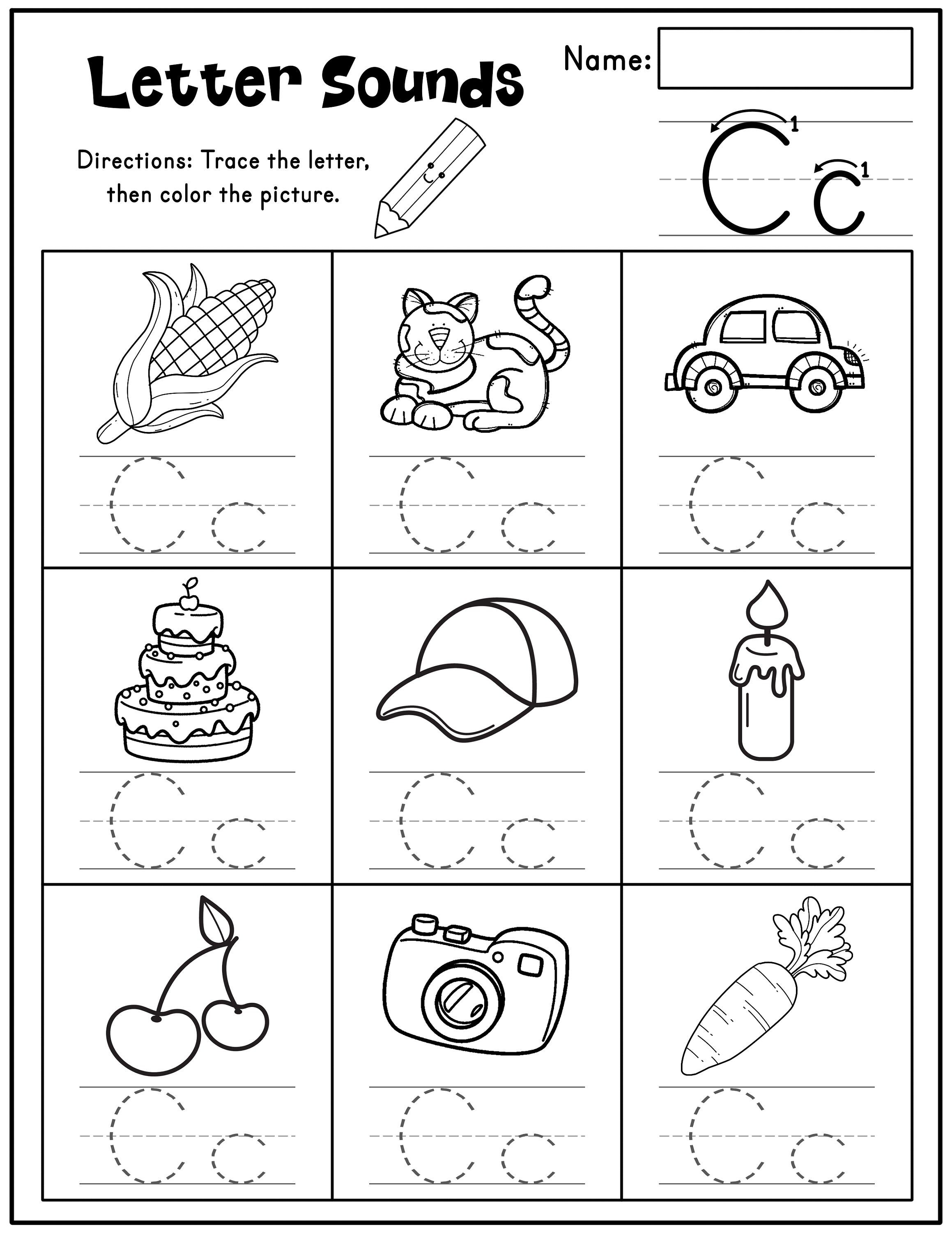 Letter Sound Coloring Pages, 26 Printable Pages, Alphabet Worksheet, Alphabet Tracing, PDF - Etsy