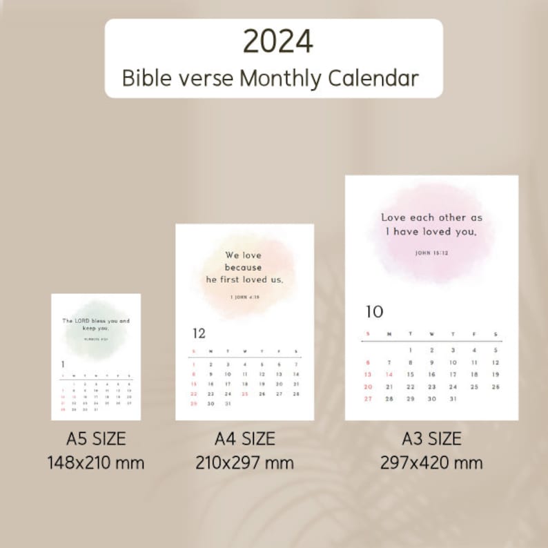 2024 Bible Verse Calendar Desk Calendar 2024 Calendar - Etsy