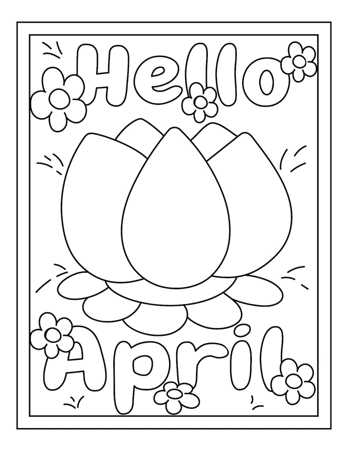 Printable Spring Colouring for Kids Spring Activity Colouring | Etsy