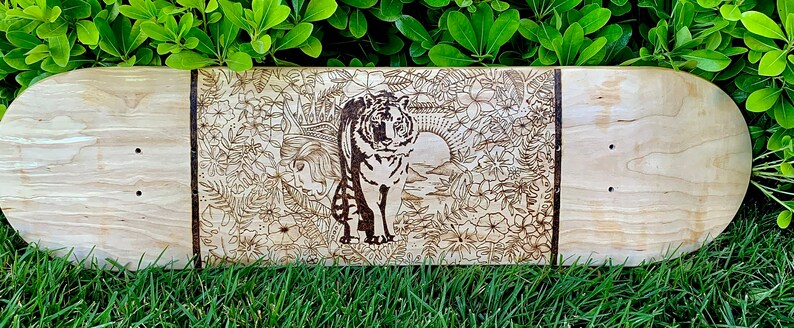 Woodburn Skateboard Deck Tiger One of A Kind Design - Etsy