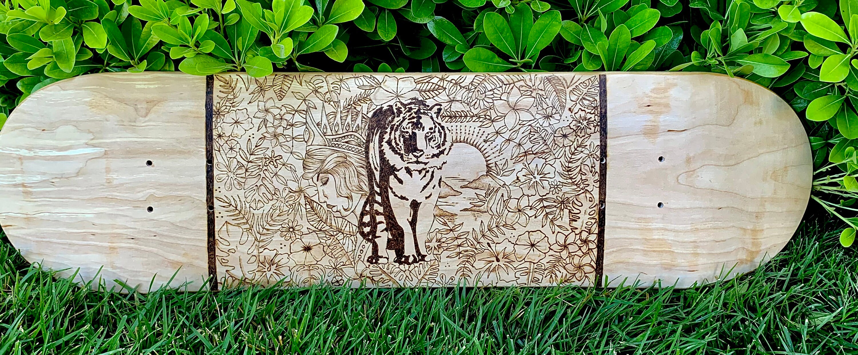 Woodburn Skateboard Deck Tiger One of A Kind Design - Etsy