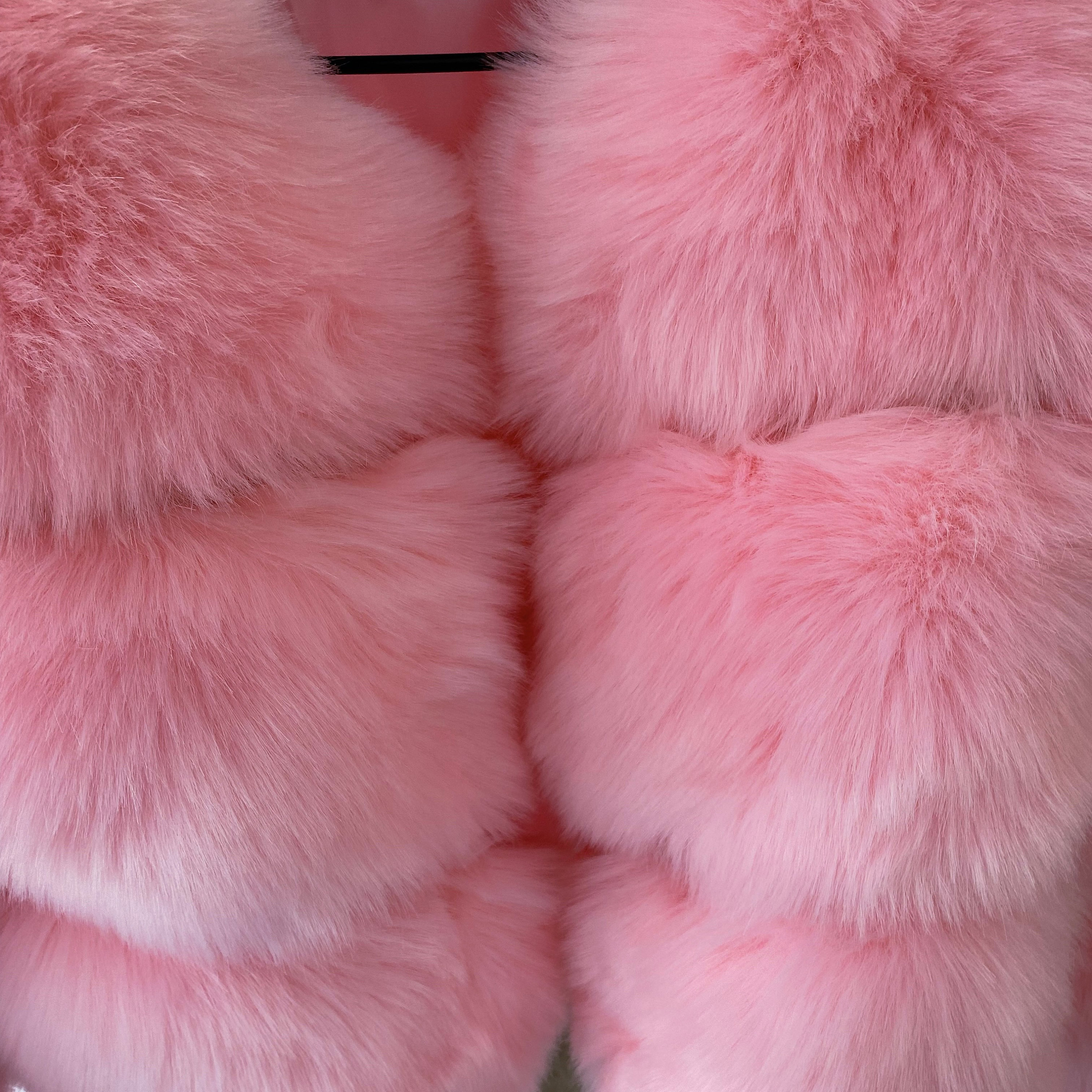 Candy Pink Faux Fur Classic 5 Row Jacket Custom Shade - Etsy UK