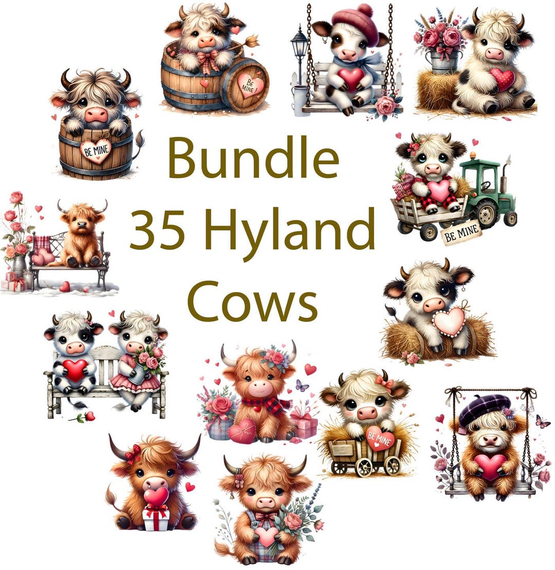 Hyland Cow Bundle, Hyland Sublimation, Hyland Png, Hyland Clipart ...