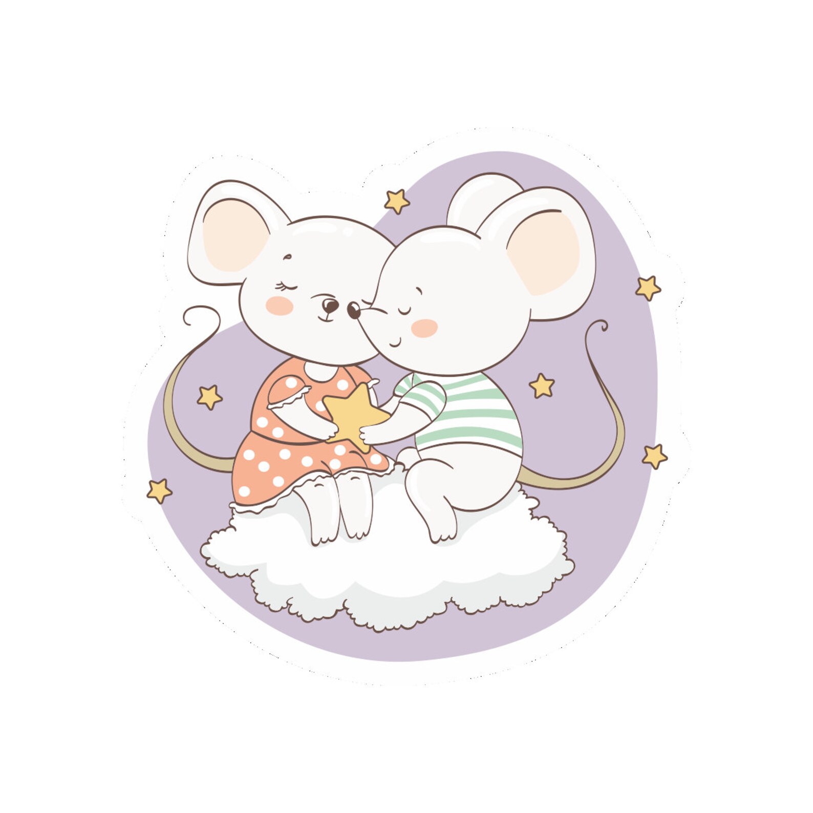 Cute Mouse Goodnight Sticker Mouse Vinyl Decal Cartoon - Etsy