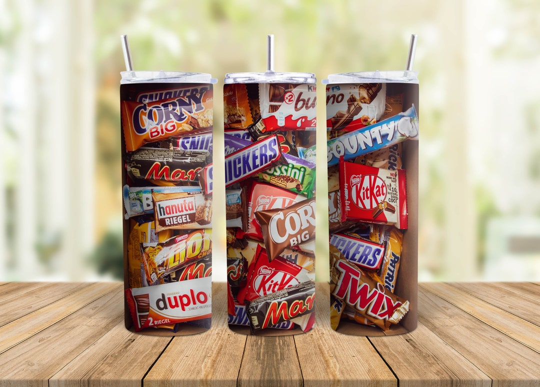 Chocolate Bar Tumbler Design, 20oz Skinny Tumbler Wrap, Chocolate Bars ...