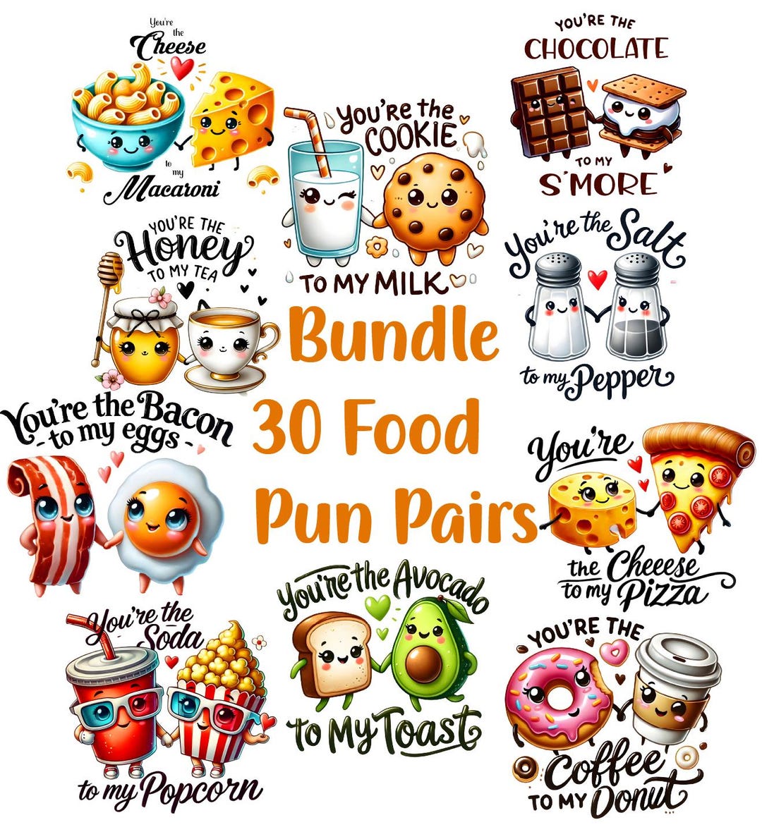 Cute Food Clip Art, Food Puns, Valentine Clip Art, Funny Food Art ...