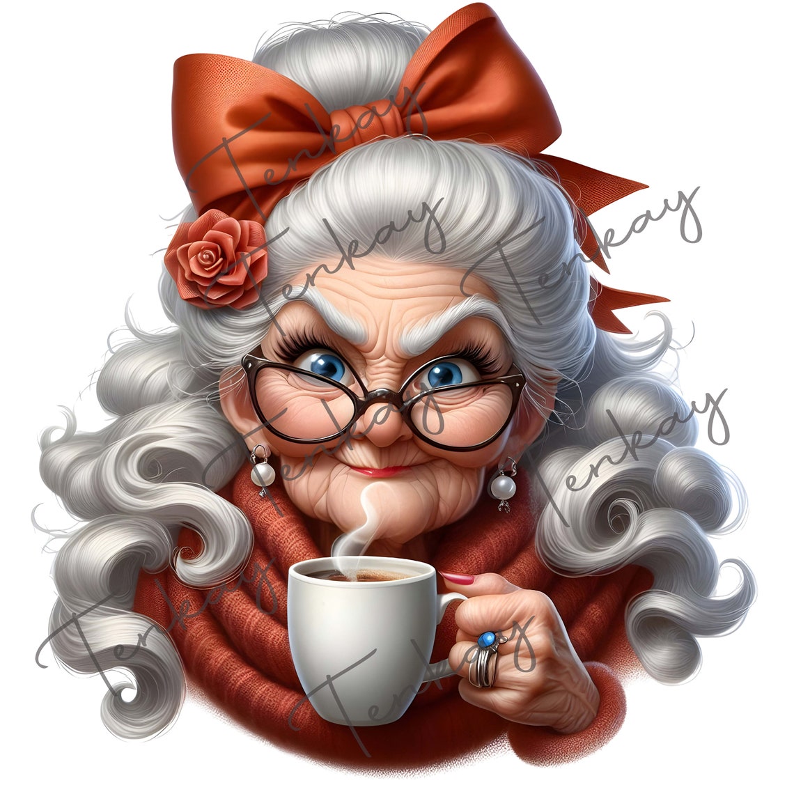 Old Ladies Png, Funny Old Ladies Clipart, Old Lady and Coffee, Old Lady ...