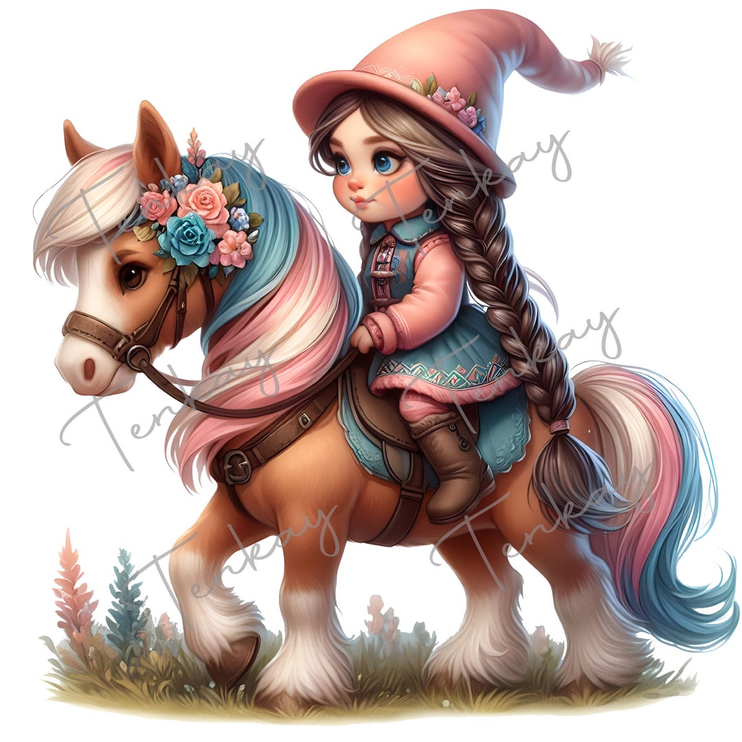Gnome Horse, Gnome Riding Horse, Girl Riding Horse, Horse Riding Gnome ...