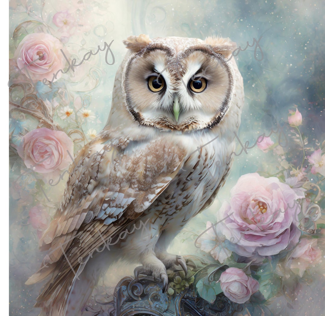 Owl Digital Paper, Owl Bundle, Owl Digital Art, Junk Journal Pages ...