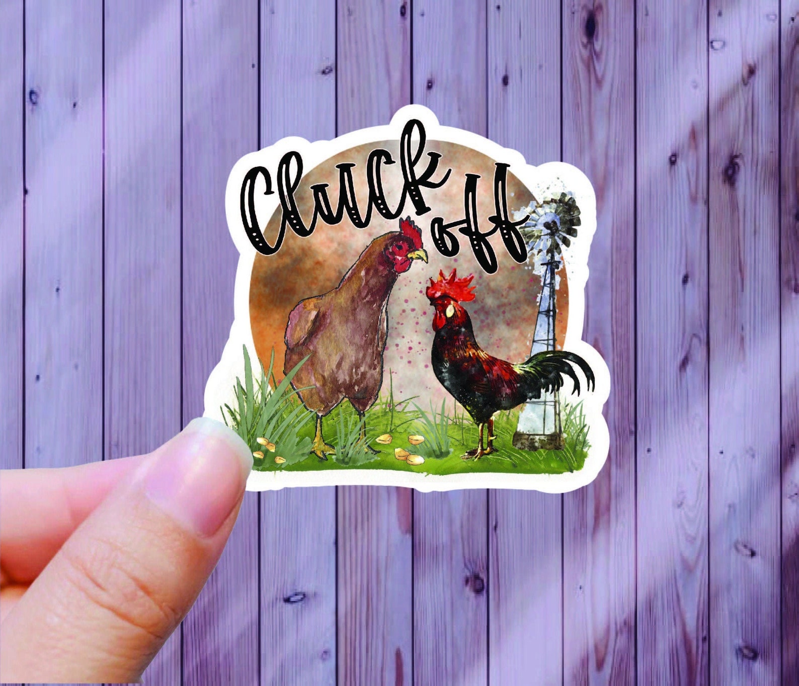 Cluck off Sticker Funny Farm Puns Punny Stickers Farm - Etsy