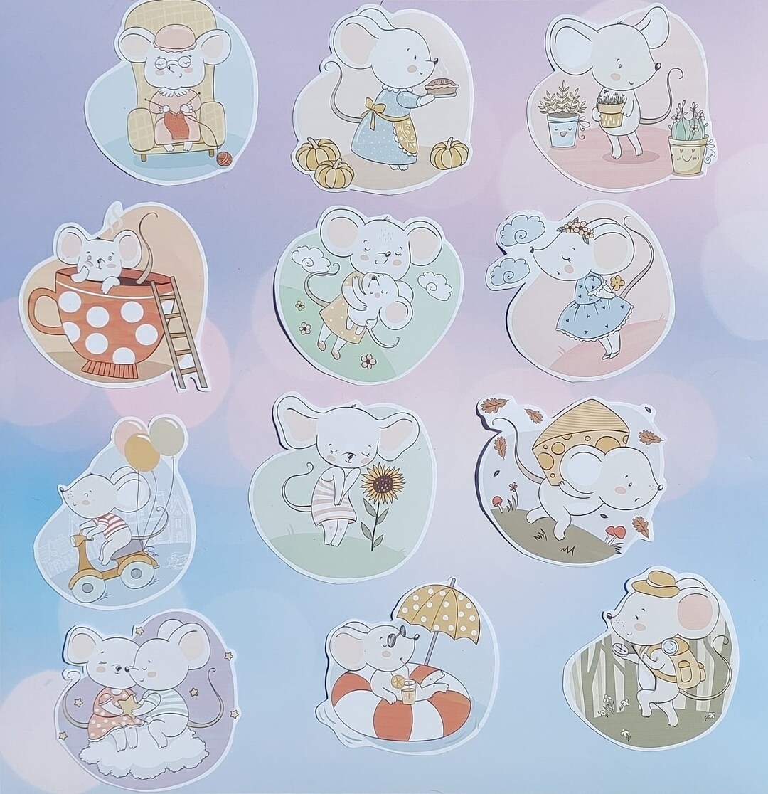 12 Mouse Vinyl Sticker Pack, Sticker Pack in Canada, Sticker Set ...