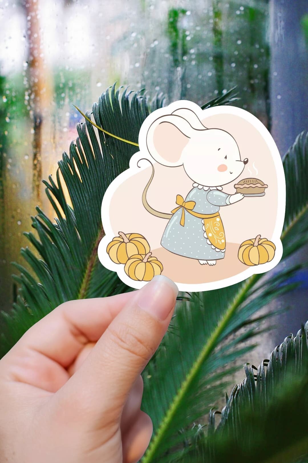 Cute Mouse Fall Baking / Mouse Vinyl Decal / Cartoon stickers - Etsy España