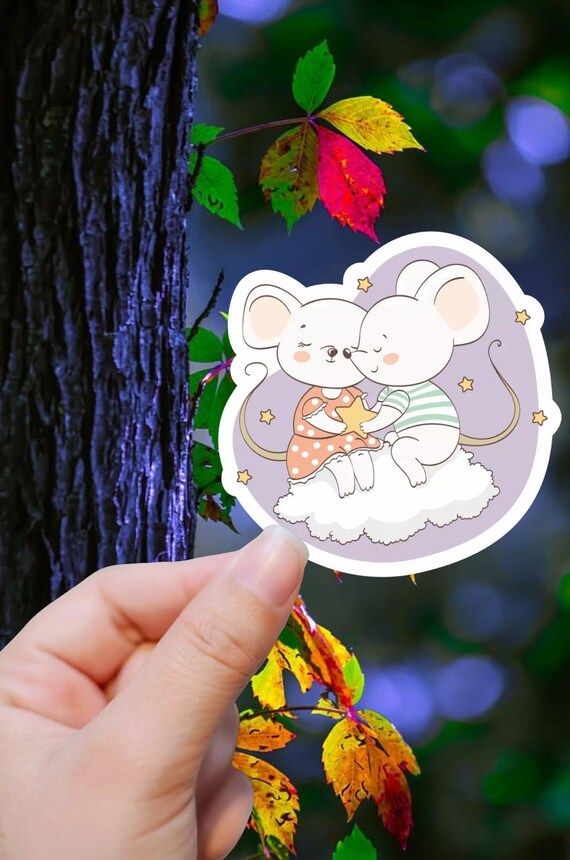 Cute Mouse Goodnight Sticker Mouse Vinyl Decal Cartoon - Etsy