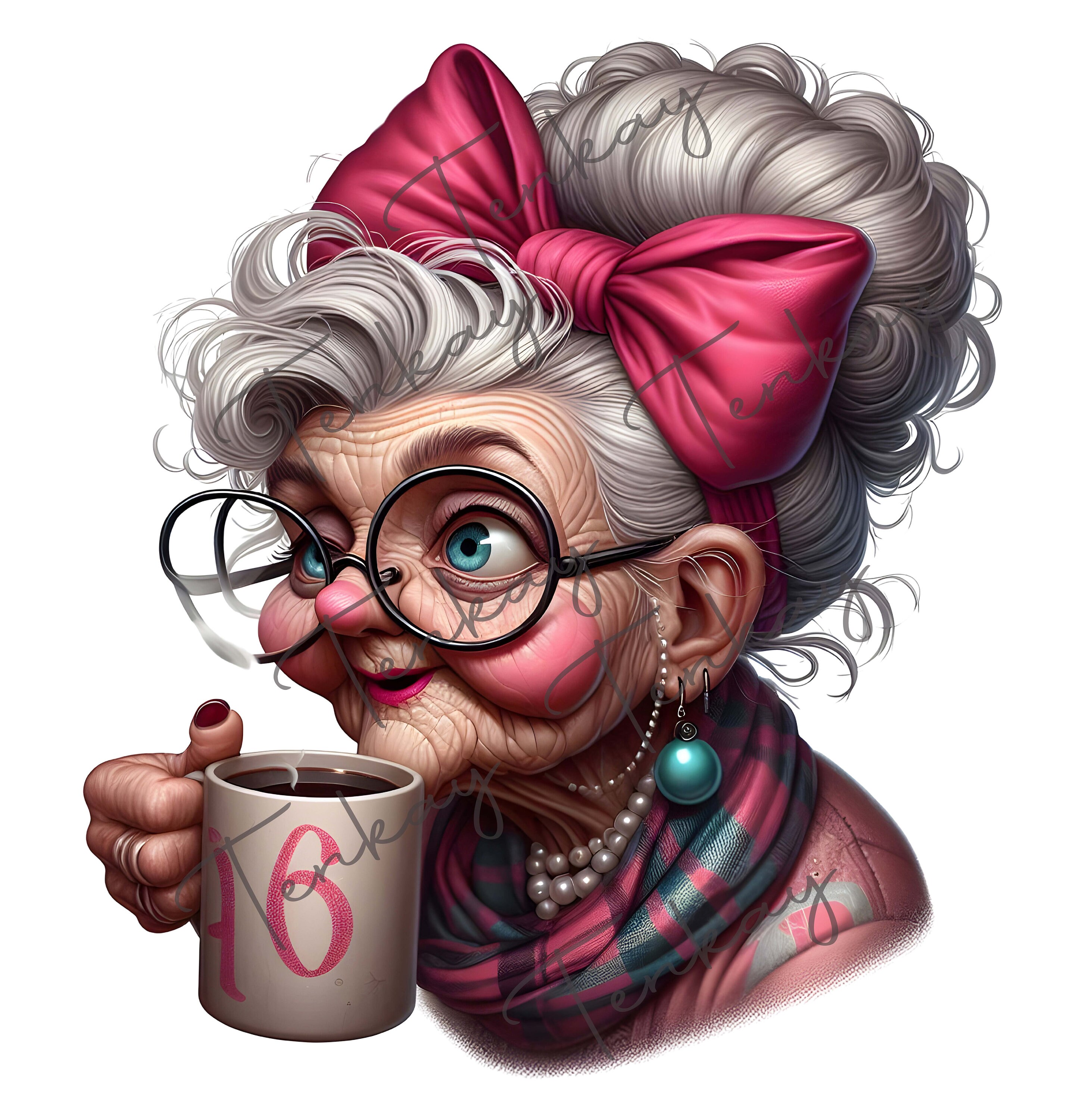 Old Ladies Png, Funny Old Ladies Clipart, Old Lady and Coffee, Old Lady ...