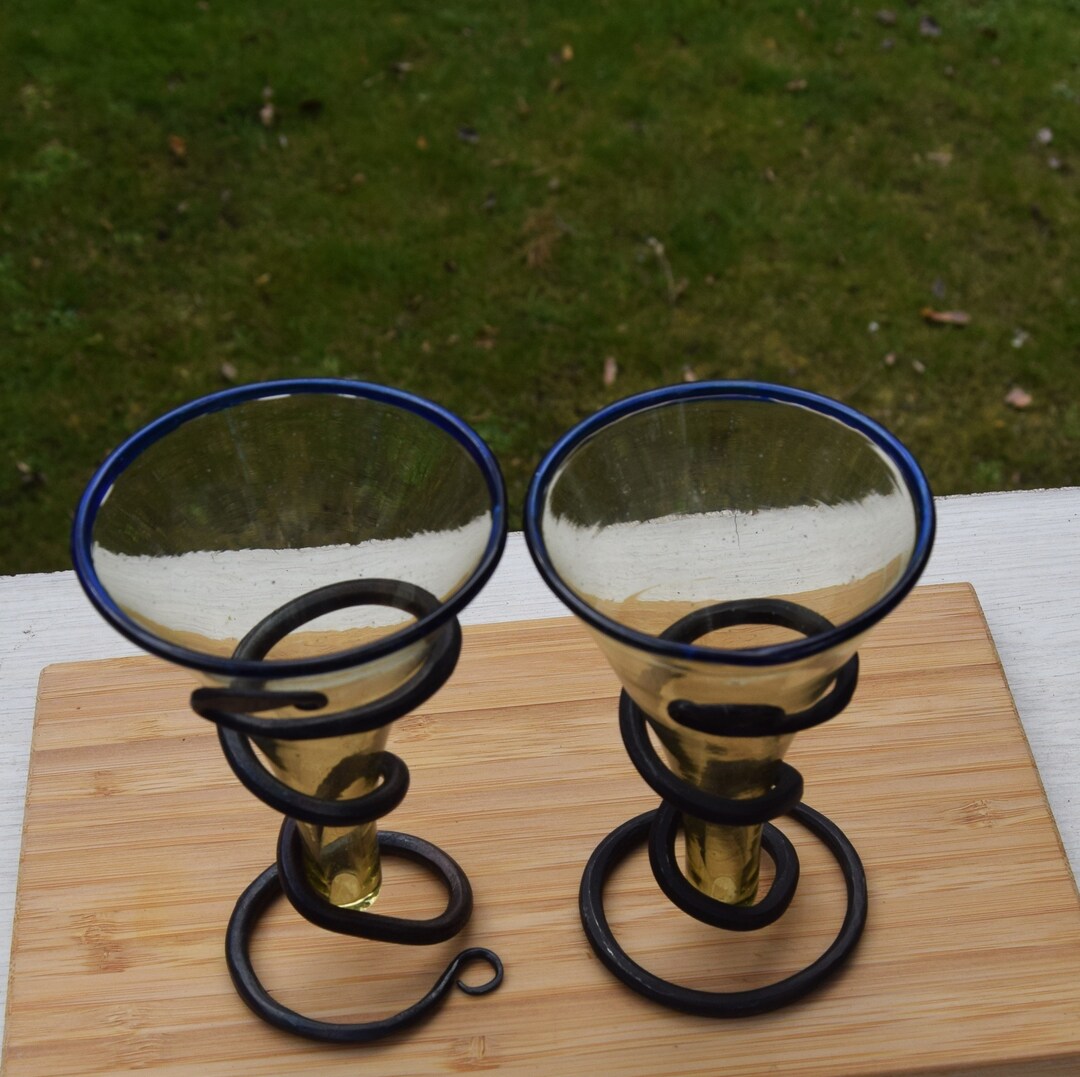 A Pair of BIRKA VIKING BEAKERS With Blue Rim. Viking Age Replicas With ...