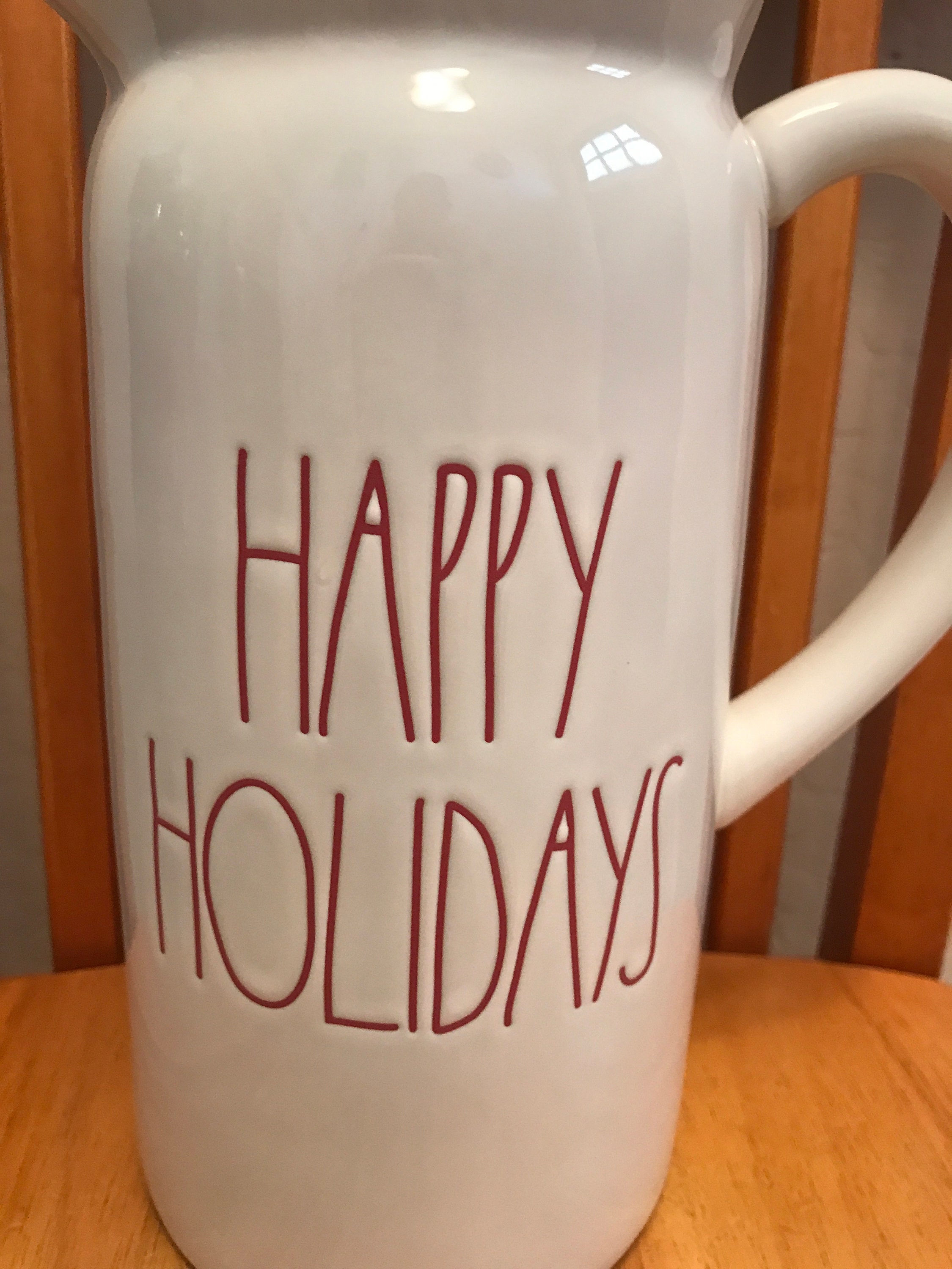 Rae Dunn happy Holidays Pitcher - Etsy